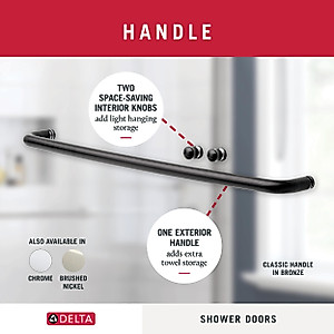 Delta Shower Doors SD3927434 Classic Semi-Frameless Contemporary Sliding Bathtub 60" x58-3/4, Nickel Track