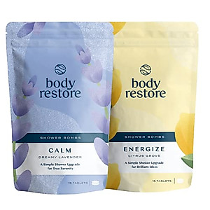 Body Restore Shower Steamers Aromatherapy (15 Packs x 2) - Gifts for Mom, Gifts for Women & Men, Shower Bath Bombs, Eucalyptus, Lavender Essential Oils, Stress Relief