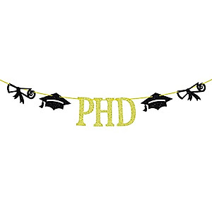 Gold Glitter PHD Banner, You PHDid It/Congratulations PHD/Congrats PHD/Congrats Doctor, Graduations Party Decorations Supplies