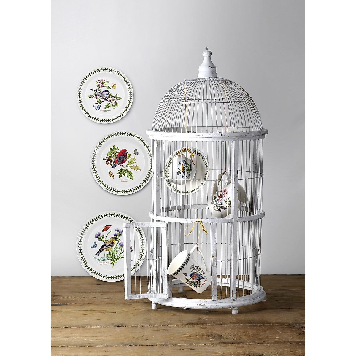 Portmeirion Botanic Gardens Birds Individual Oatmeal or Soup Bowl | 6.5 Inch Bowl with Baltimore Oriole Motif | made of Fine Earthenware | Dishwasher and Microwave Safe | Made in England