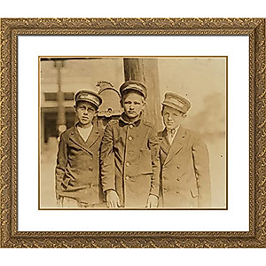 ArtDirect Hine, Lewis Wickes 23x20 Gold Ornate Framed Art Print with Double Matting Titled: Jacksonville Florida Messenger Boys