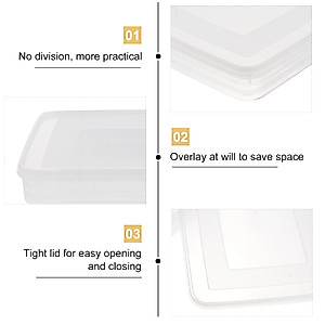 HOMSFOU 2pcs Dumpling Box Containers for Fridge Large Plastic Container Flat Storage Bins Stackable Food Storage Containers Refrigerator Box Dumpling Case Kitchen Supply Dumpling Tray