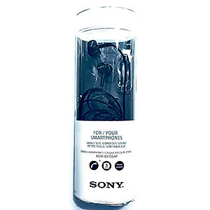 Sony MDREX155AP in-Ear Earbud Headphones/Headset with mic for Phone Call, Black (MDR-EX155AP/B)