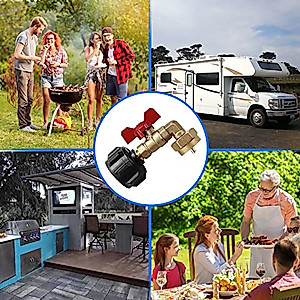 Xastro Propane Refill Elbow Adapter QCC1 90 Degrees Propane Refill Pressure Adapter with ON-Off Control Valve for Camping Grill 1LB Bottle Tank from 5-40LBS Cylinder