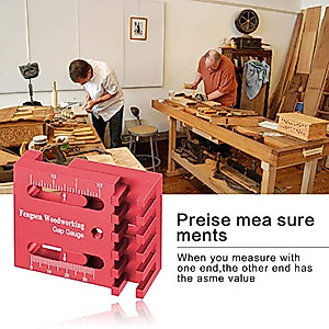 kennifer Depth Measuring Ruler, Metal Woodworking Tools Mini Gaps Gauge Aluminum Alloy Depth Line Ruler, Marking Wood Template Depth Measuring Rulers