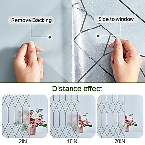 Windimiley Window Privacy Film Stained Glass Frosted Glass Window Clings Moroccan Lattice Decorative Bathroom Door Coverings UV Sun Blocking Heat Control Removable Home Window Tint,23.3X118in