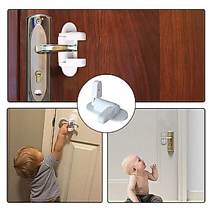 baixikly 4 Pack Child Proof Door Knob Covers Door Lever Lock Door Knob Child Proof Baby Proofing Door Lock,ABS with 3M Adhesive Backing, Cabinet Locks for Babies