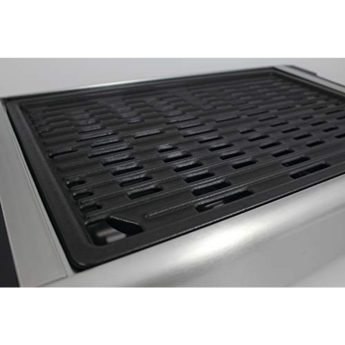 Chef'sChoice 878 Professional Indoor Electric Grill with Removable Nonstick Plate Stainless Steel Drip Tray and Features Adjustable Temperature Control, 1500-Watt, Gray