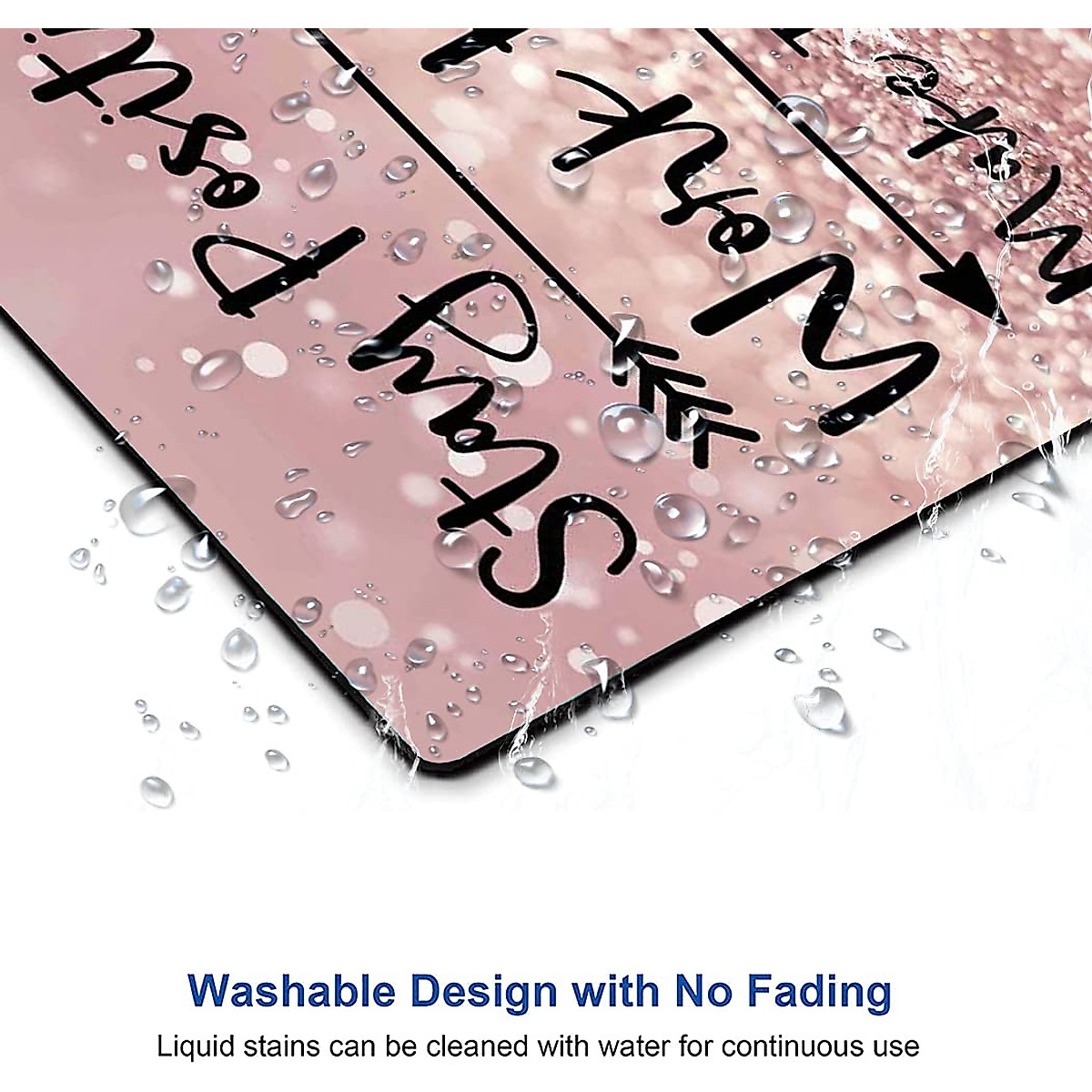 Inspirational Quote Mouse Pad, Stay Positive Work Hard and Make It Happen Motivational Mouse Pad for Women, Square Waterproof Mouse Pad Non-Slip Rubber Base MousePads for Office Laptop