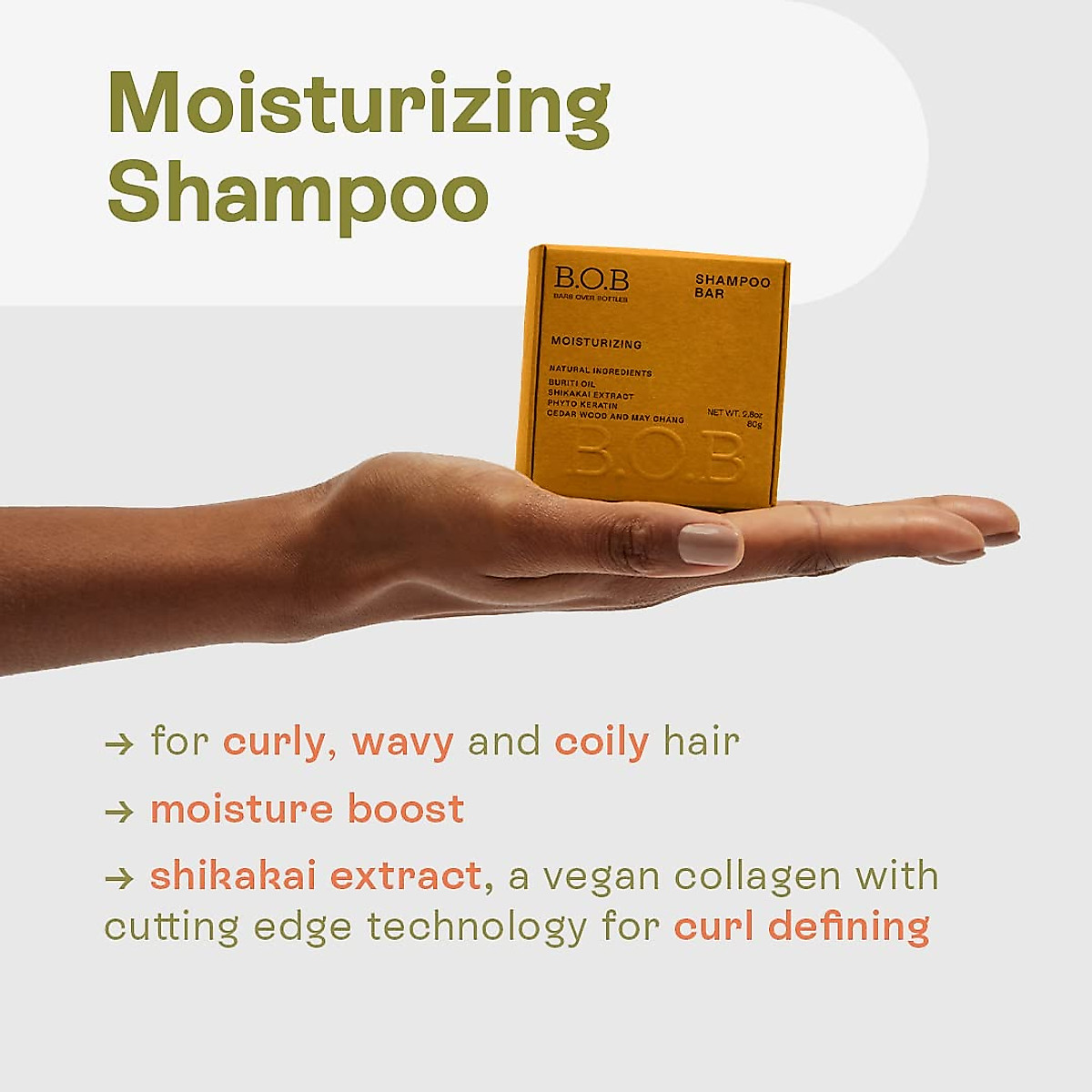 B.O.B BARS OVER BOTTLES Curl Defining Bundle | Moisturizing Shampoo Bar & Curl Definer & Leave-In Conditioner | Hair Care, Ideal Ph Balance | Natural, Vegan | Eco-friendly, Sustainable, Plastic Free