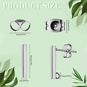 Hinly 80 Pieces Stainless Steel Earring Posts Stud Earring with Loop 80 Pieces Ear Nut Bar Pierced Post for DIY Jewelry Making, 2 Sizes(Silver, Gold)