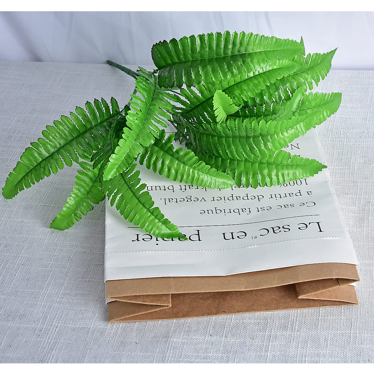 LSKYTOP 4 Pack Artificial Ferns Plants 16Inch Artificial Shrubs Boston Fern Bush Plant Silk Ferns Leaves UV Protected for Home Kitchen Garden Wall Decor Indoor Outdoor Use(Pot is not Include)