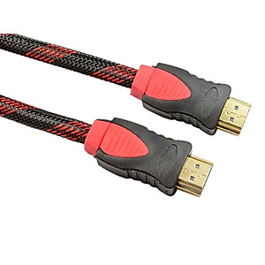CableVantage Premium HDMI Cable 100FT for 3D DVD HDTV LCD HD TV 1080P v1.4 High Speed Braided Nylon HDMI Cable Braided Red