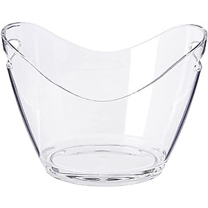 Ice Buckets for Parties - Ice Bucket - 3.5 Liter Clear Acrylic Champagne Bucket with Easy-to-Carry Handles - Good for up to 2 Wine or Champagne Bottles (2 Pack)