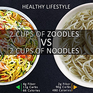 Spiralizer Vegetable Slicer (4-in-1 Rotating Blades) Heavy Duty Veggie Spiralizer with Strong Suction Cup, Zucchini Spiral Noodle/Zoodle/Spaghetti/Pasta Maker ( Recipe Book and Cleaning Brush)