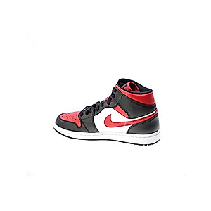 Nike Men's Air Jordan 1 Mid Sneaker, White/Black-red, 10.5