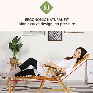 Lounge Chair, Outdoor Garden Furniture Chair Wooden Recliner Chair Bamboo Chaise Foldable Rocking Chairs Max Load 200kg
