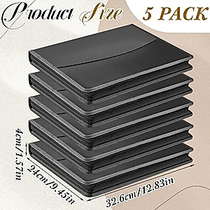 Cholemy 5 Pack 3 Ring Zippered Binder 1 in Portfolio Organizer for 9" x 12'' Documents Binder with Zipper Business Checkbook Binder for School Check Document Paper Notes, 200 Sheet Capacity (Black)