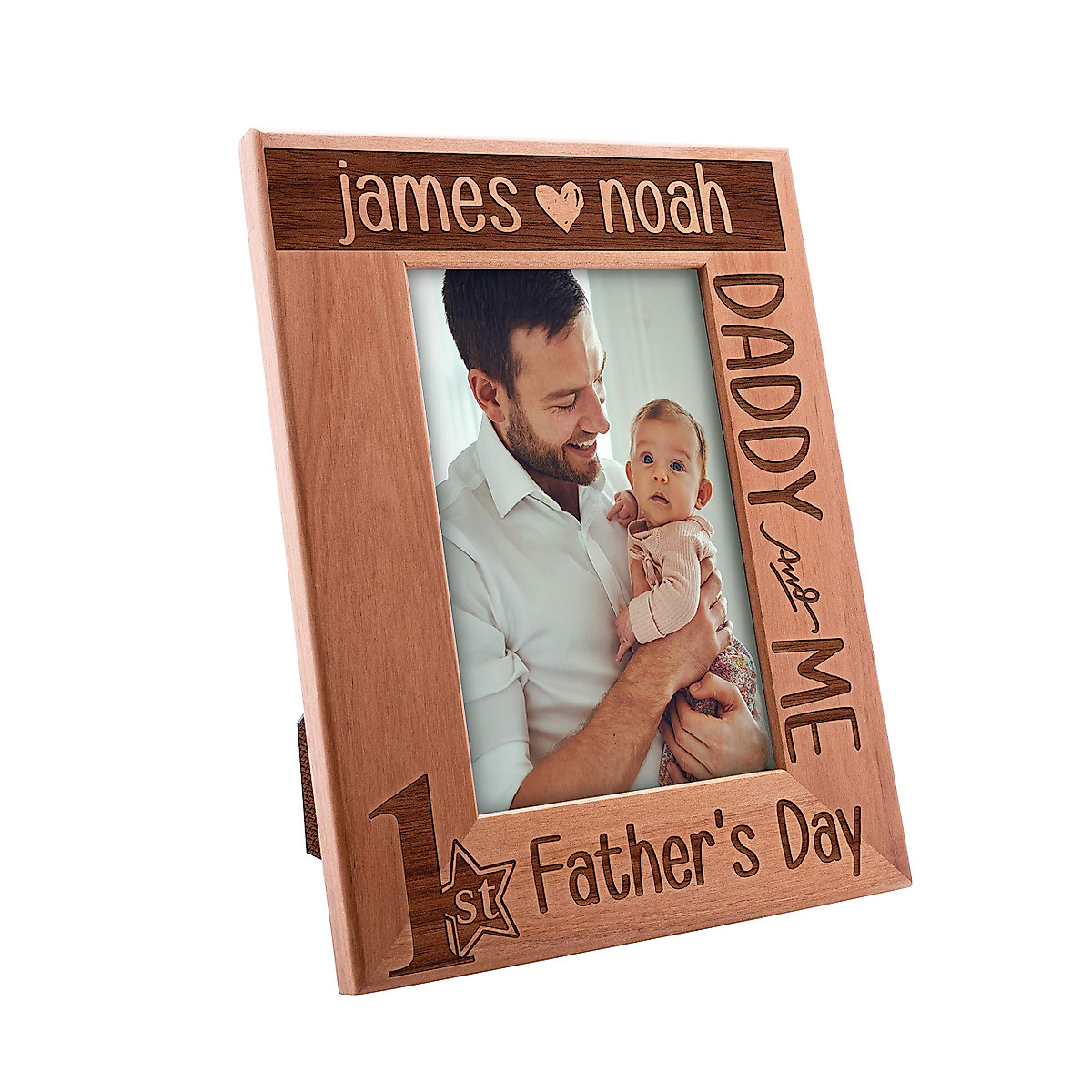 Gifts for Dad, Personalized 5x7 Fathers Day Picture Frame, 1st Fathers Day Frame - Gifts for First Father's Day From Baby Girl, Baby Boy, First Time Dad Picture Frame with Names, Daddy and Me