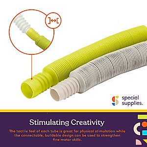 Special Supplies Fun Pull and Stretch Tubes for Kids - Pop, Bend, Build, and Connect Toy, Provide Tactile and Auditory Sensory Play, Colorful, Heavy-Duty Plastic (Camo-12)