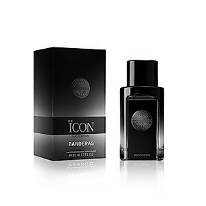Banderas Antonio The Icon Eau De Perfume For Men - Long Lasting - Virile, Elegant, Trendy And Sexy Scent - Wood, Amber, And Sandalwood Notes - Ideal For Special Events - 1.7 Fl Oz