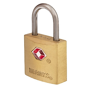 BRINKS - 22mm TSA Approved Solid Brass Keyed Travel Padlock, 2-Pack - Chrome Plated with Hardened Steel Shackle, TSA Approved Lock for Travel and Inspection