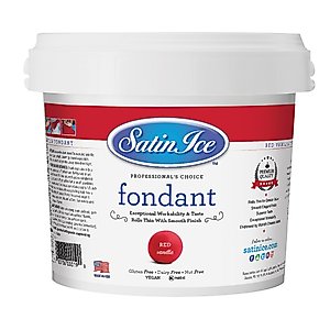 Satin Ice Rolled Fondant - Red - Vanilla - 1 kg