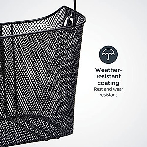 Schwinn Quick Release Wire Basket, Easy Assembly Fits Most Adult Bike Handlebars, Weather Resistant, Durable, With Top Folding Handle, Mounting Hardware Included, Bicycle Accessories, Black.