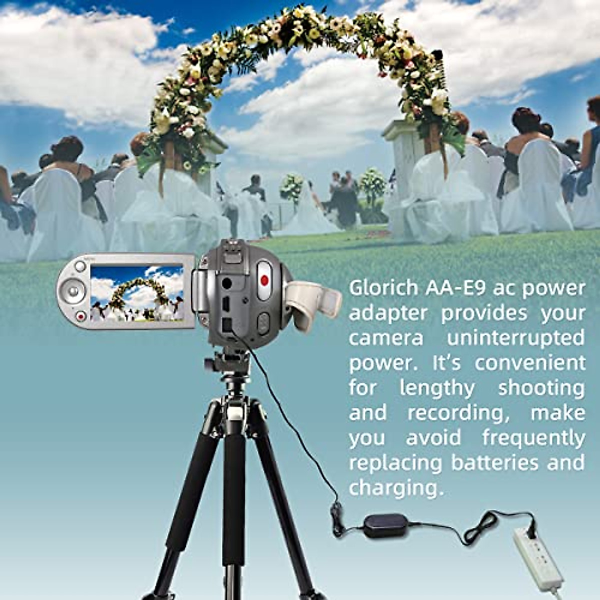 Glorich AA-E9 AA-E8 AA-E7 AA-E6A Replacement AC Power Adapter/Charger for Samsung Camcorders SMX-F34BN SC-D86 SC-D118 SC-D200 SC-MX10 MX20 SC-HMX10 SMX-F30BN F34BN VP-D101 VP-DX105i and More