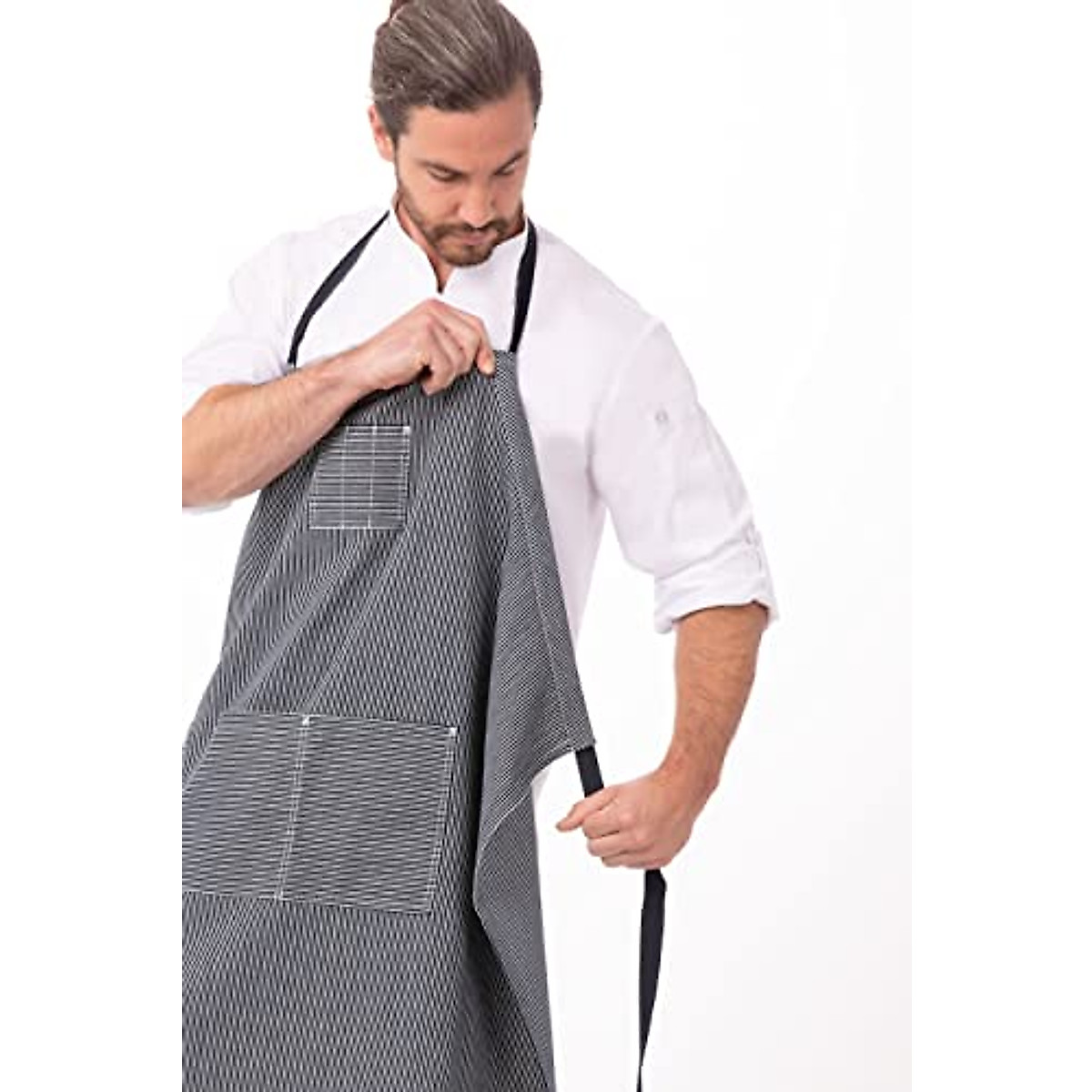 Chef Works Unisex Portland Chefs Bib Apron, Indigo Blue, One Size