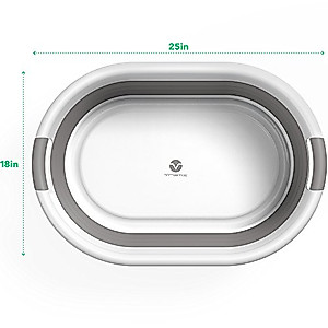 Vremi Collapsible Plastic Laundry Basket (grey)