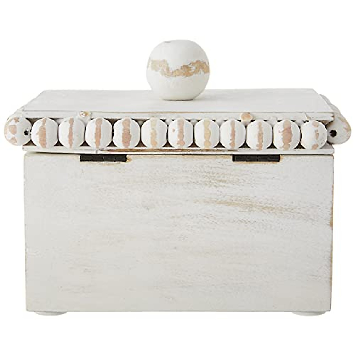 Mud Pie White Beaded Recipe Box, 4 1/2" x 6 1/2" | Card 3 1/2" x 5 1/2"