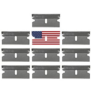 CANOPUS Single Edge Industrial Razor Blades, Safety Straight Edge Razor, 100% Made in USA, Box & Carton Cutter Replacement Blades, Glass and Paint Scraper Razor Blades (10 Pieces)