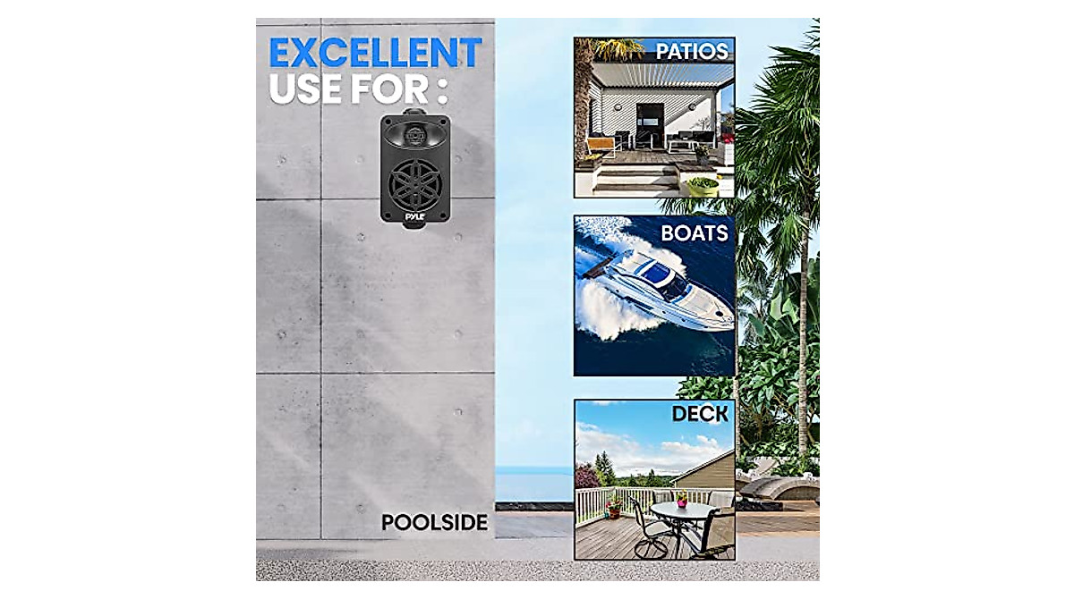 Waterproof Indoor Outdoor Speakers - 200W Stereo Sound for Home & Marine