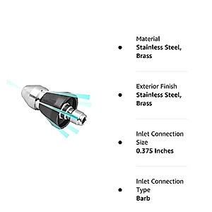 Millie Pressure Washer Sewer Jetter Nozzle with Stainless Steel, Durable Design Sewer Jet Nozzle,Pressure Drain Jetter Hose Nozzle,3/8'' Quickly Connector, 5000 PSI Orifice 6.5