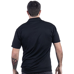 Ann Arbor T-shirt Co. US Army Collared Polo | U.S. Military Infantry Armor Licensed Shirt with Collar for Men Women - (Black, L)