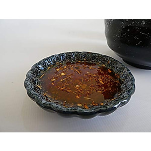 8 Pieces Japanese Fuji Blue Style. 4 Ceramic Miso & Rice Bowls Set Plus 4 Small Soy Sauce bowl Plates Included. 8 oz. Japan, Korean & Chinese. Portion Control Ramen Soup Capable. (Dark Blue, 4.1in x4)