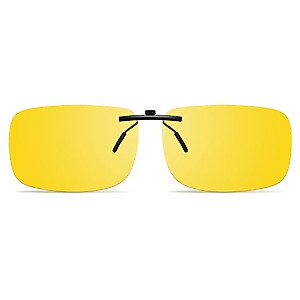 Goiteia Polarised Clip on Night Driving Glasses Anti Glare for Men Women Flip up,Minimize Glare from Headlights and LED Bulbs