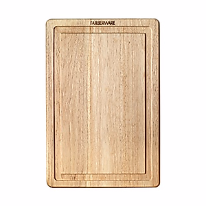 Farberware Hardwood Cutting Board with Drip Groove Trench, 12-Inch-by-18-Inch, Natural