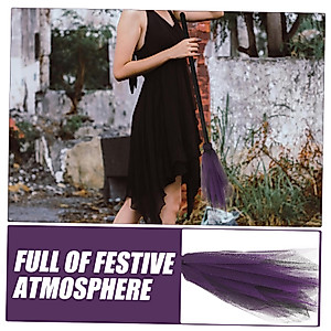 NOLITOY 2pcs Halloween Witches Broom, Broomstick Costume Props Dress Up for Halloween Cosplay Party Supplies (Random Color)