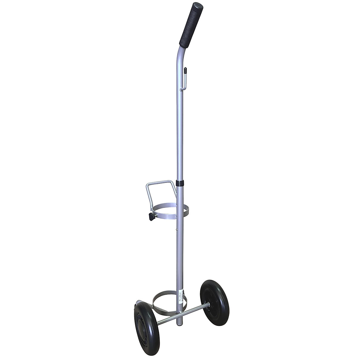 ResOne Lightweight Single D/E Oxygen Cylinder Cart, Adjustable Handle, Durable Powder-Coated Finish, Portable Oxygen Tank Cart with Wheels, Holds 1 D Size or E Size Cylinder, Medical Oxygen Transport