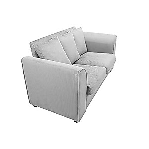 UBGO Modern 56.7“Mid-Century Loveseat,2 Sofa Couch Tufted for Living Room,Love Seat for Small Spaces Bedroom, Office, Apartment,Dorm,Gray Fabric, Grey