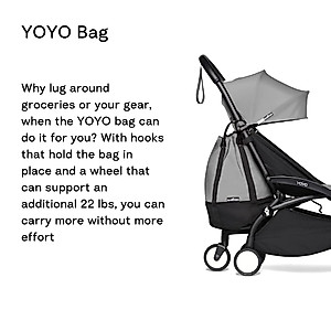 Babyzen YOYO Bag, Grey - Provides Additional, Sturdy Storage on the YOYO2 Stroller - Includes Wheel Base & Hooks