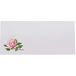 Pink Tea Rose Printable Place Cards, Set of 60 (10 Sheets), Laser & Inkjet Printers - Wedding, Party, Dinner, and Special Events - Made in the USA