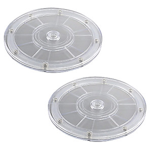Coshar 2Pcs Lazy Susan Turntable with Acrylic 7.9" Organizers for Kitchen 200MM Food Storage Turntable Bearings Hardware for Cabinets Pantry Decorating Table Cake, Transparent