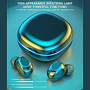 Wireless Bluetooth 5.2 Earphones with Charging Case Headphone Waterproof 9D Stereo Sports Earbuds Headsets with Microphone/Long Standby Time for Sports Gym (Black)