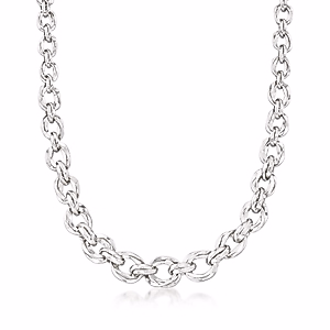 Ross-Simons Sterling Silver Graduated Oval-Link Necklace. 20 inches