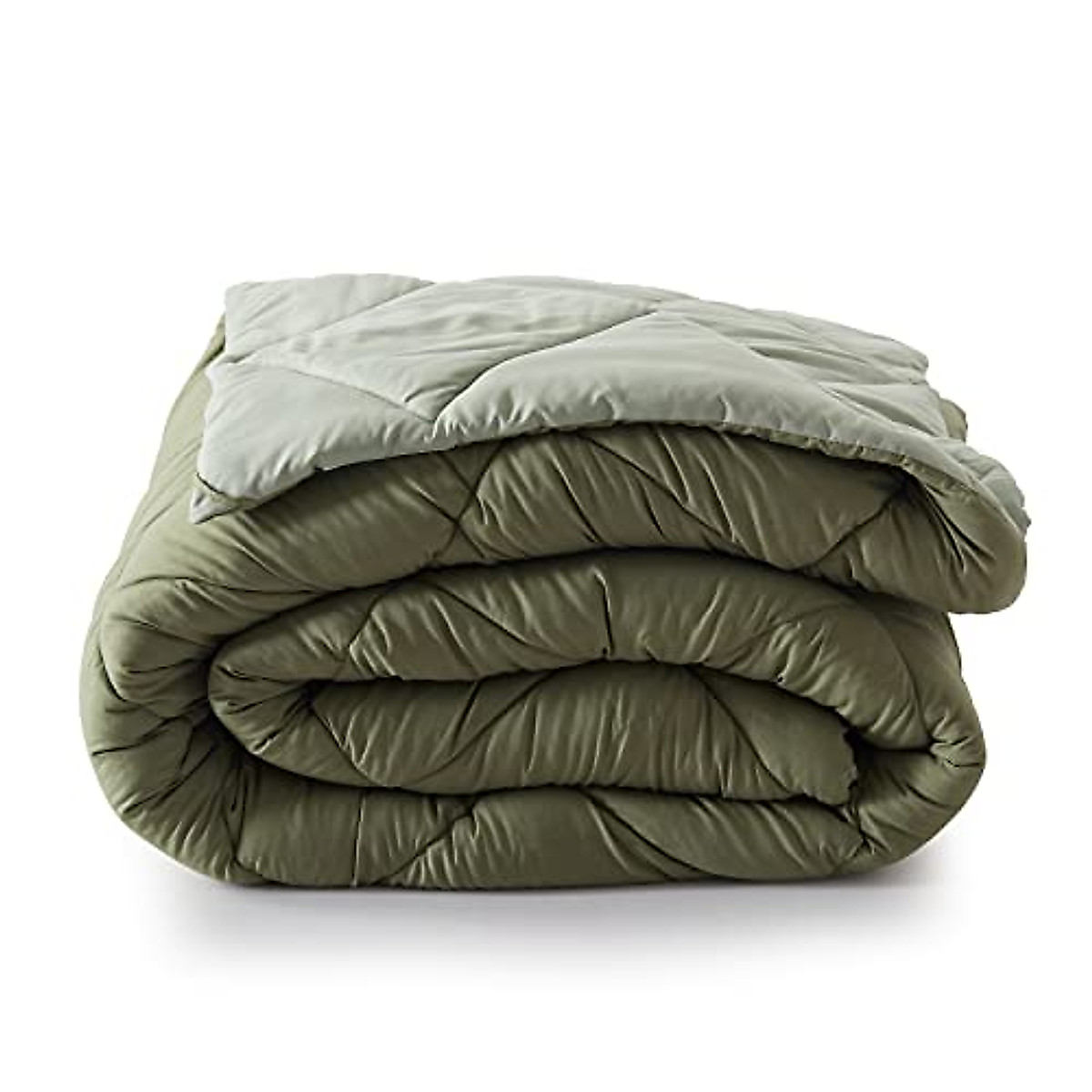 NexHome Queen Comforter Set - Olive Green Comforter Queen Size Bedding Set - Soft Reversible Down Alternative Full Size Comforter Bed Set 3 Pieces 1 Comforter (88"x88") + 2 Pillow Shams (20"x26")