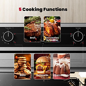 GASLAND 24 Inch Gas Wall Oven, Pro GS606MS Natural Gas Wall Oven, Built-in Single Wall Oven, with Bake Broil Rotisserie Functions, Built-in Timer and Convection Fan, 120V Cord Plug, Stainless Steel