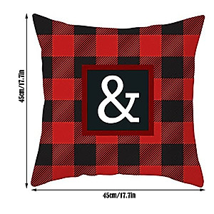 TUNKENCE Christmas Decorations Pillow Covers Merry Christmas Throw Pillow Covers Classic Buffalo Plaid Snow Home Winter Pillow Covers for Sofa Couch Winter Holiday Home Decor,18X18 Clearance